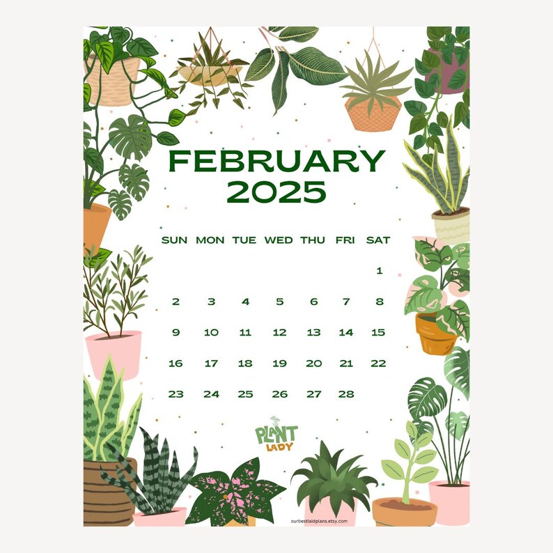 February 2025 Calendar Printable PDF Monthly February 2025 Calendar ...
