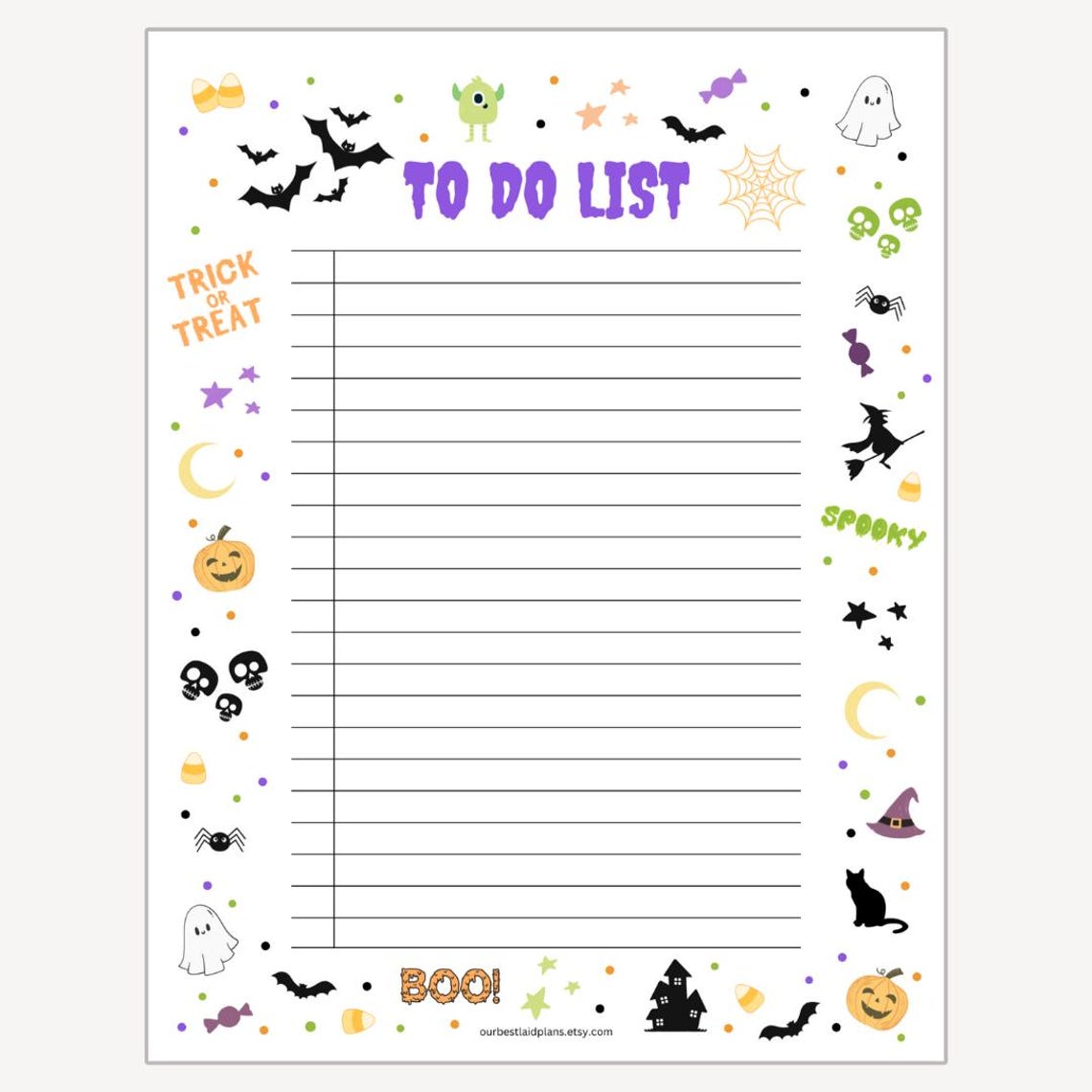 Halloween 2024 to Do List Printable PDF Halloween Digital Download ...