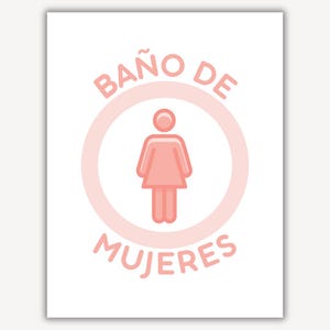 Womens Washroom Sign in Spanish Printable, Bano De Mujeres, Spanish ...