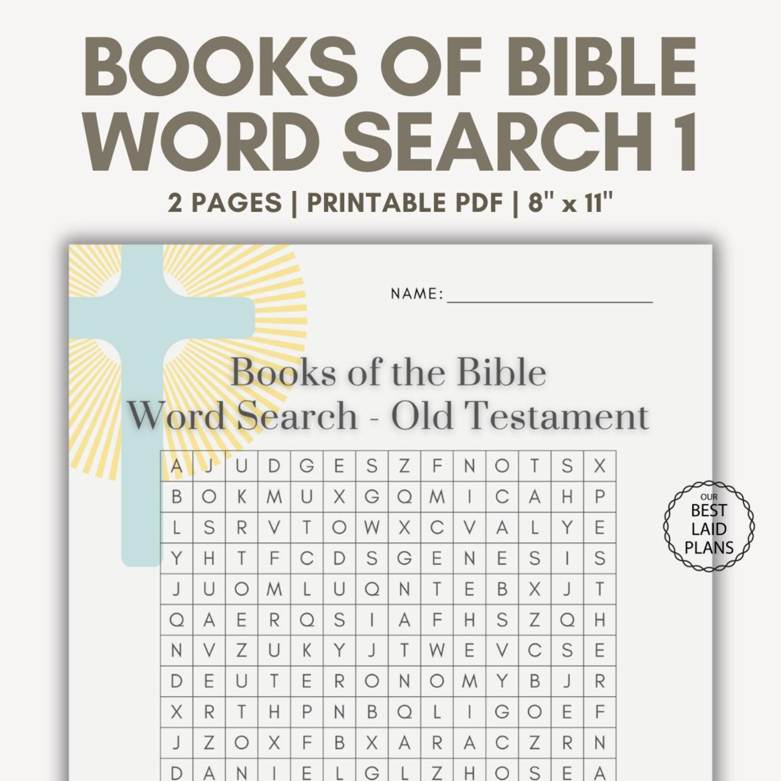 Books of the Bible Word Search Old Testament Printable, Word Find Books ...