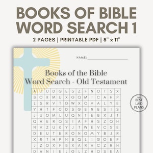Books of the Bible Word Search Old Testament Printable, Word Find Books ...