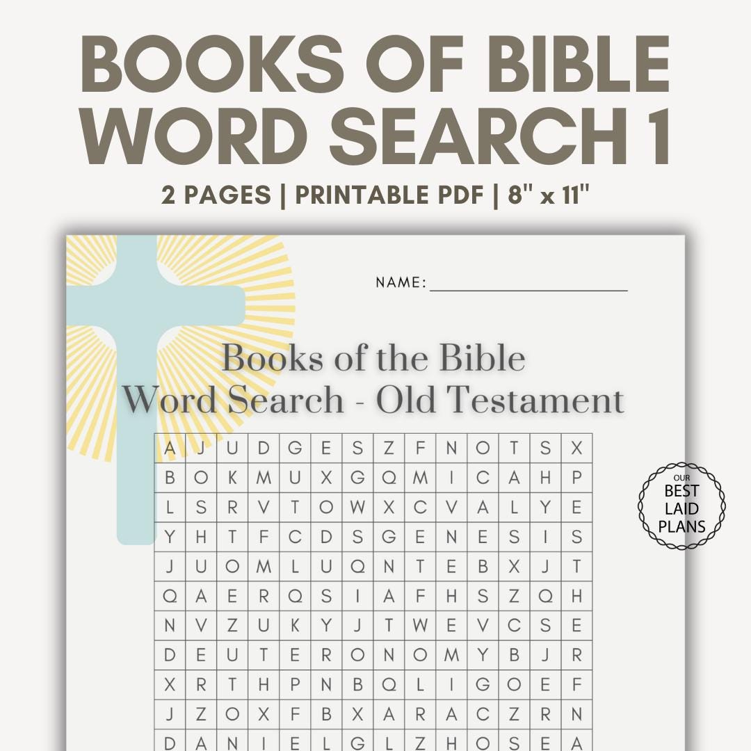 Books of the Bible Word Search Old Testament Printable, Word Find Books ...