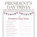 Presidents Day Trivia Questions Printable US Presidents Day Quiz ...