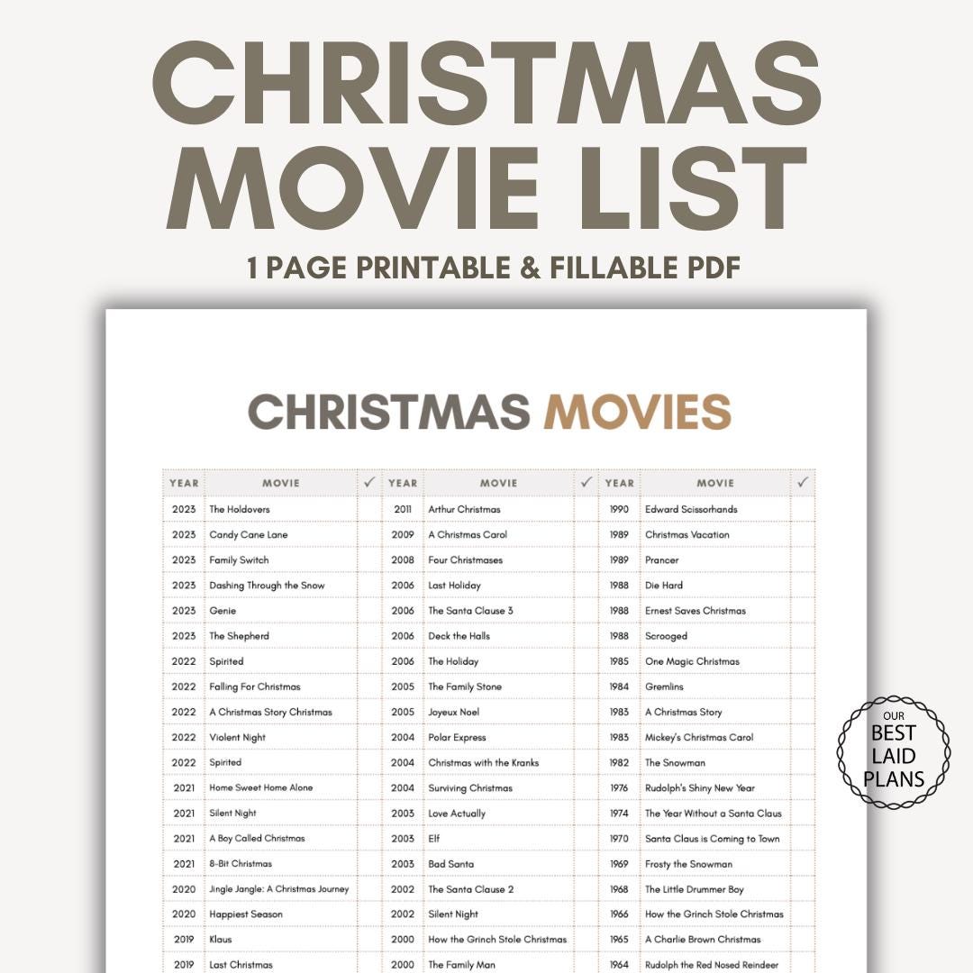 Great Movies for Christmas, Movies List Christmas, Xmas Movie Watchlist, Holiday Movies List ...