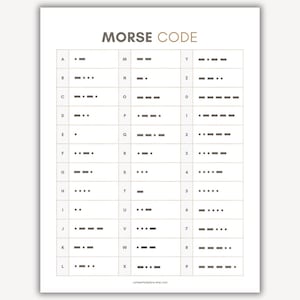 Morse Code Chart Translate Morse Code Table Alphabet Numbers Translator ...