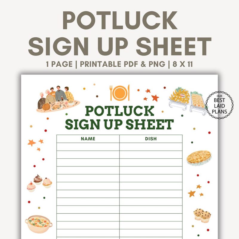 Free Pdf Sign up Sheet - Etsy