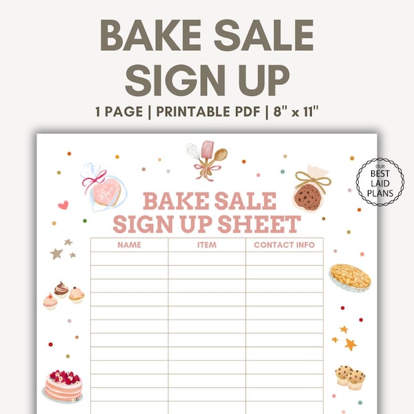 Bake Sale Posters - Etsy