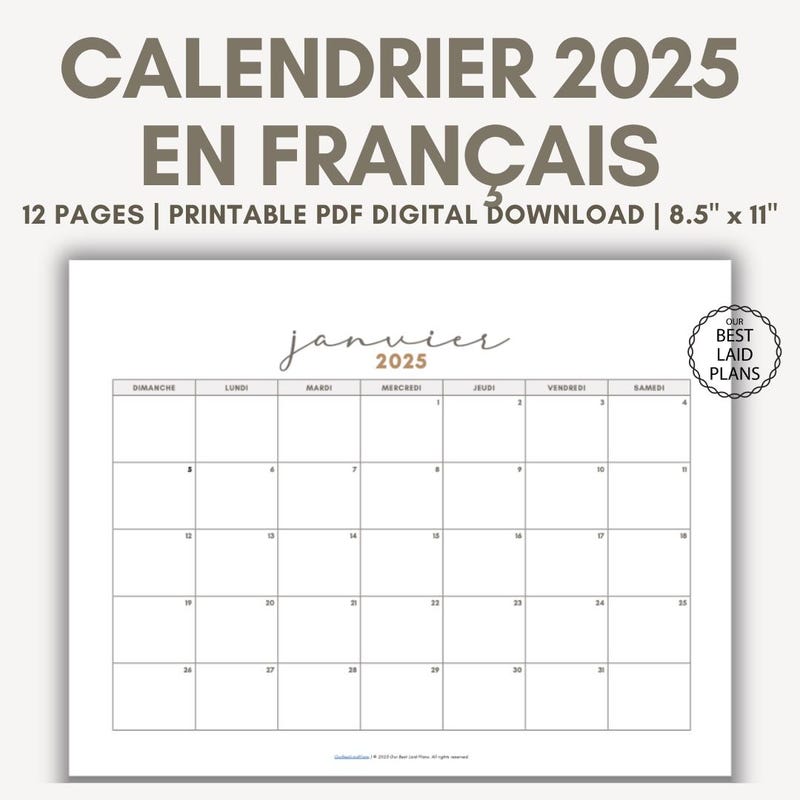 2025france Calendar - Etsy