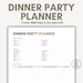 Dinner Party Planner Sheet Printable PDF Dinner Party Menu Planning ...