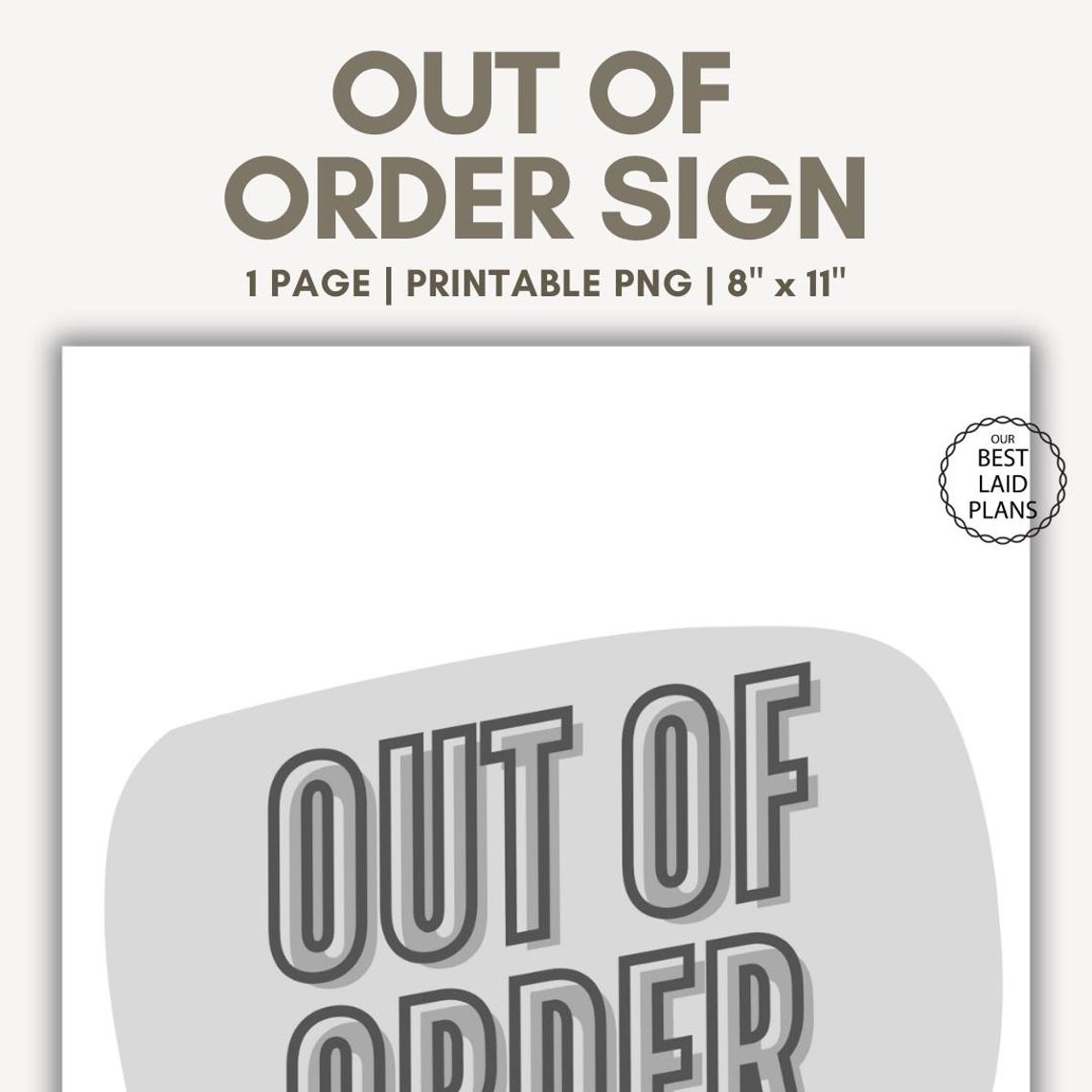 Out of Order Signage Printable, Out of Order Signage PNG, Out of Order ...