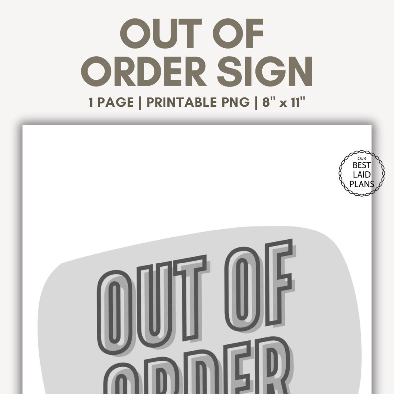 Out of Order Signage Printable, Out of Order Signage PNG, Out of Order ...