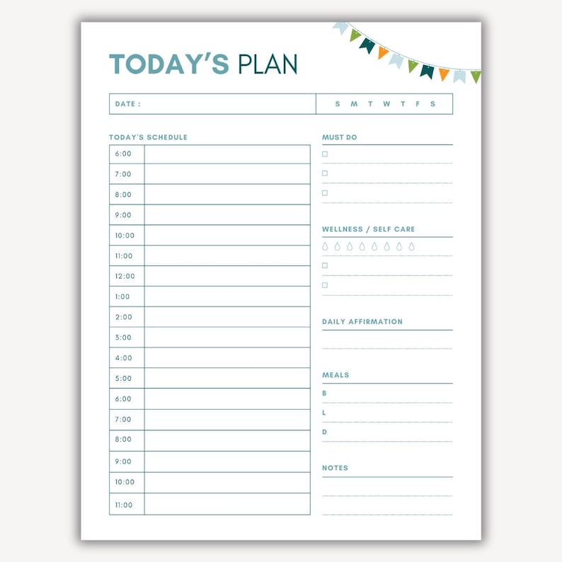 Daily to Do List Planner Cute Printable PDF, Cute to Do List Large ...