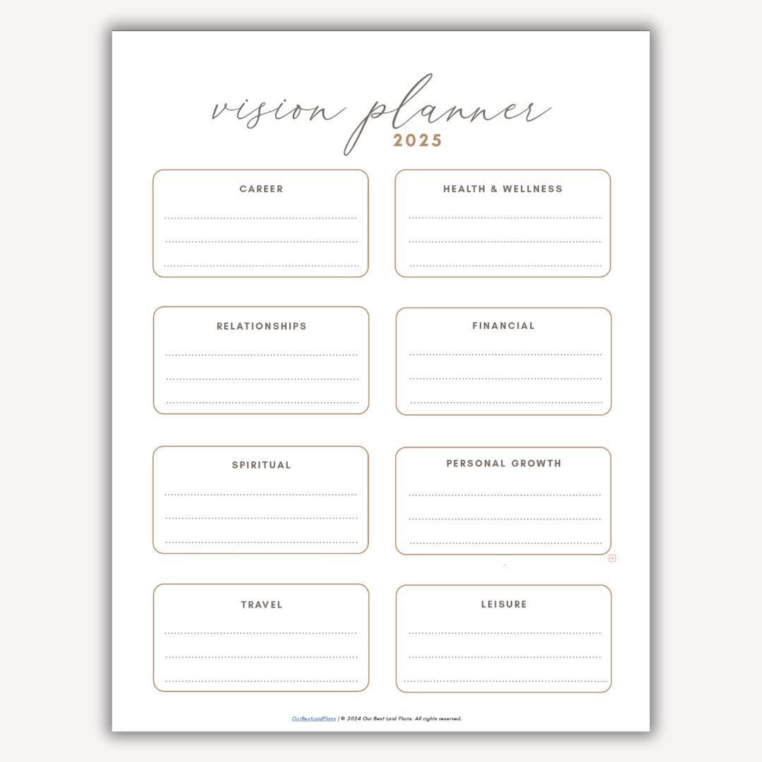 Vision Planner Printable, Vision Planner 2025, Vision Planner PDF ...