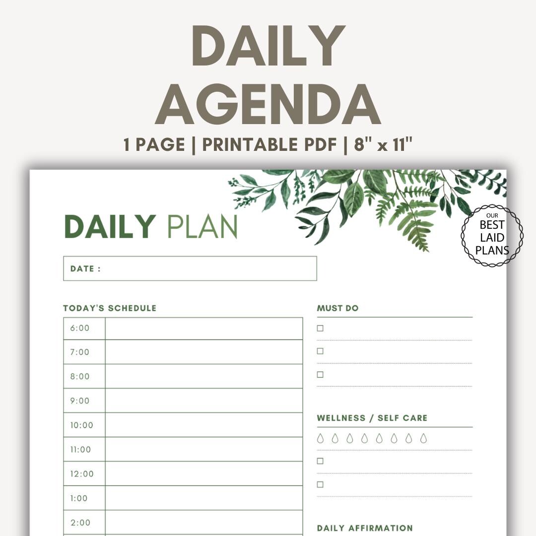 Daily Planner With Time Slots Daily Planner With Hourly Time Slots ...