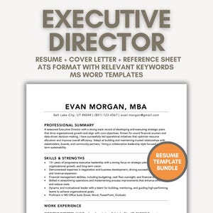 Executive Director Resume Template With Cover Letter and Example ...