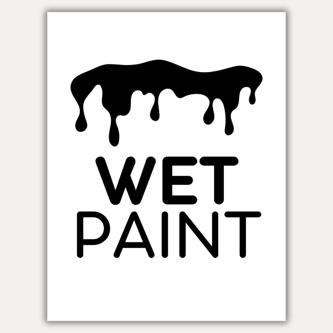 Wet Paint Sign Printable PNG Download Size A4 in Black and White - Etsy