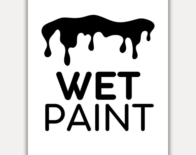 Printable Wet Paint Sign in US Letter and A4 Sizes, Instant Download ...
