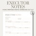 Executor Notes Printable PDF Estate Executor Notes Will Executor Notes ...