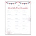 Fourth of July Word Scramble Game Printable PDF 4th of July Word Jumble ...