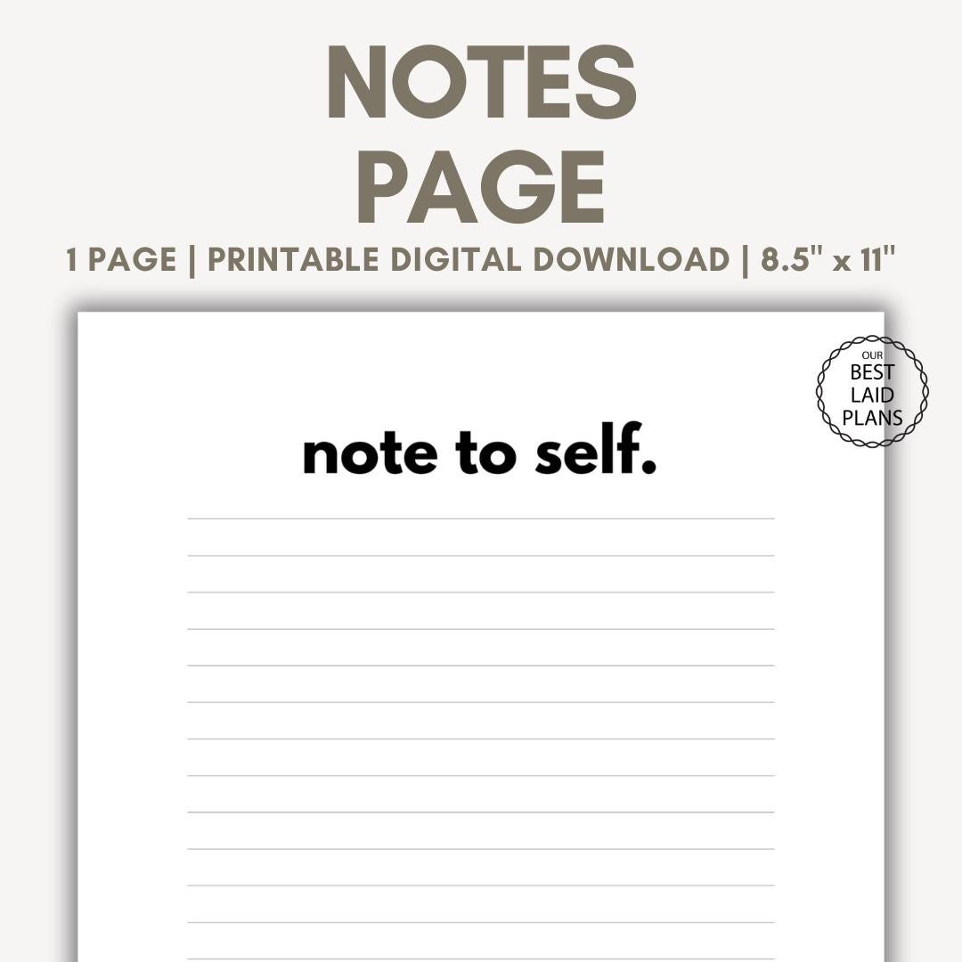 Notes Page Printable Notepad Printable PDF Notes Printable Notepad ...