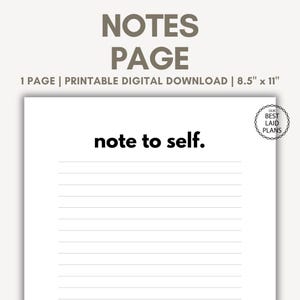 Notes Page Printable Notepad Printable PDF Notes Printable Notepad ...