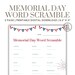 Memorial Day Word Scramble Printable PDF Word Unscramble Word Scramble ...