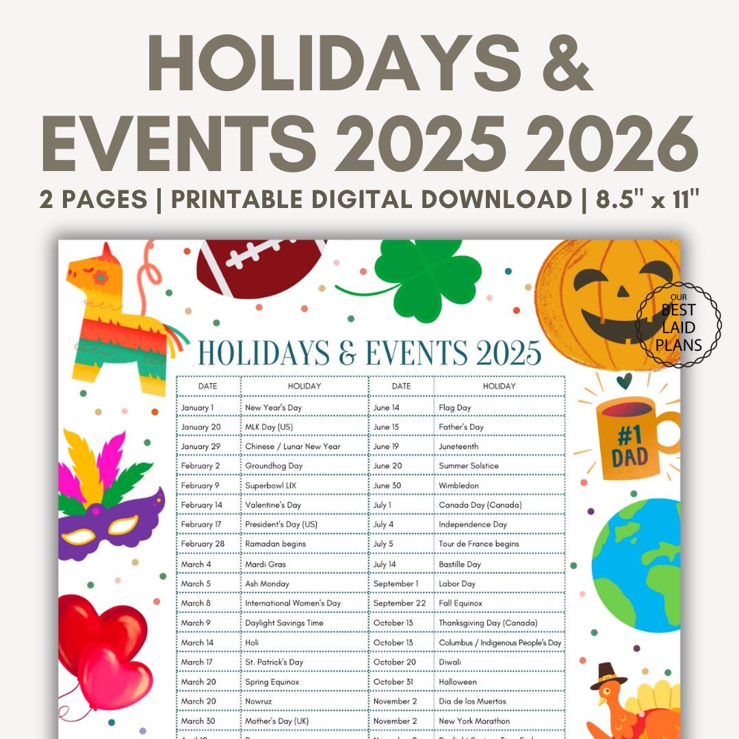 List of Holidays 2025 Printable PDF 2025 Events and Holidays List in ... List of Holidays 2025 Printable PDF 2025 Events and Holidays List in ...