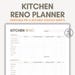 Kitchen Renovation Planner Printable PDF Google Sheets Editable Kitchen ...