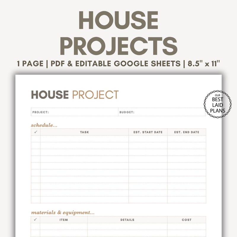 Project Planner Printable - Etsy