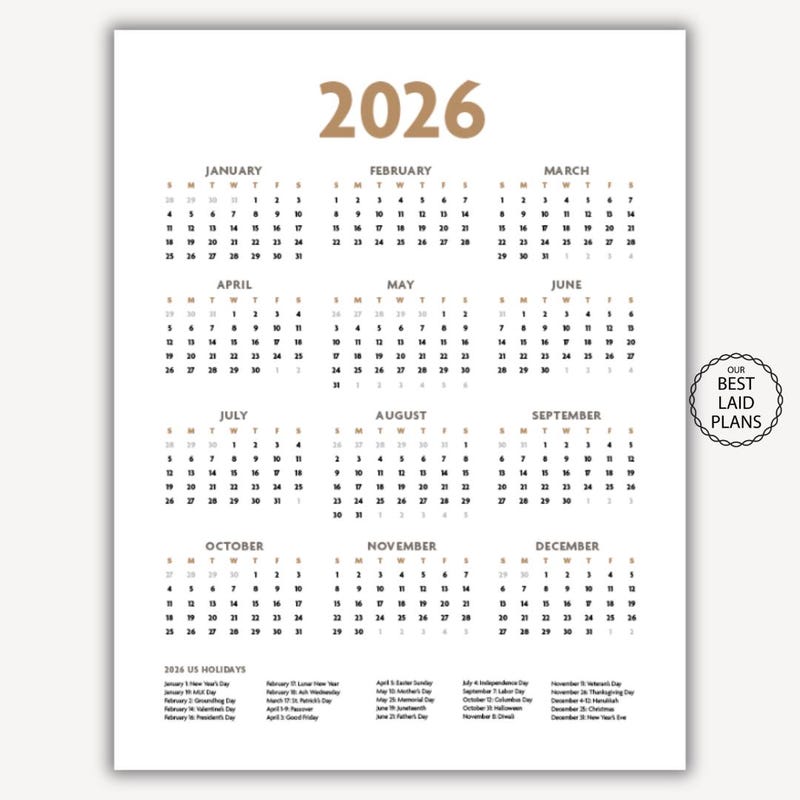 A5 Calendar Column - Etsy