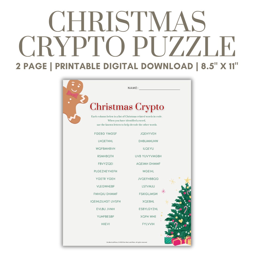 Christmas Puzzle Printable PDF Christmas Cryptograms - Etsy