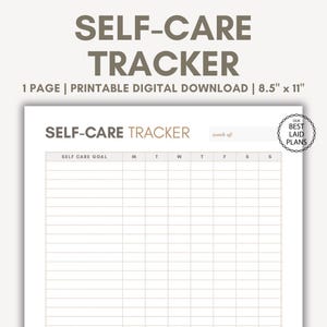Self Care Planner Tracker, Self Care Planner Weekly, Self Care Planner ...