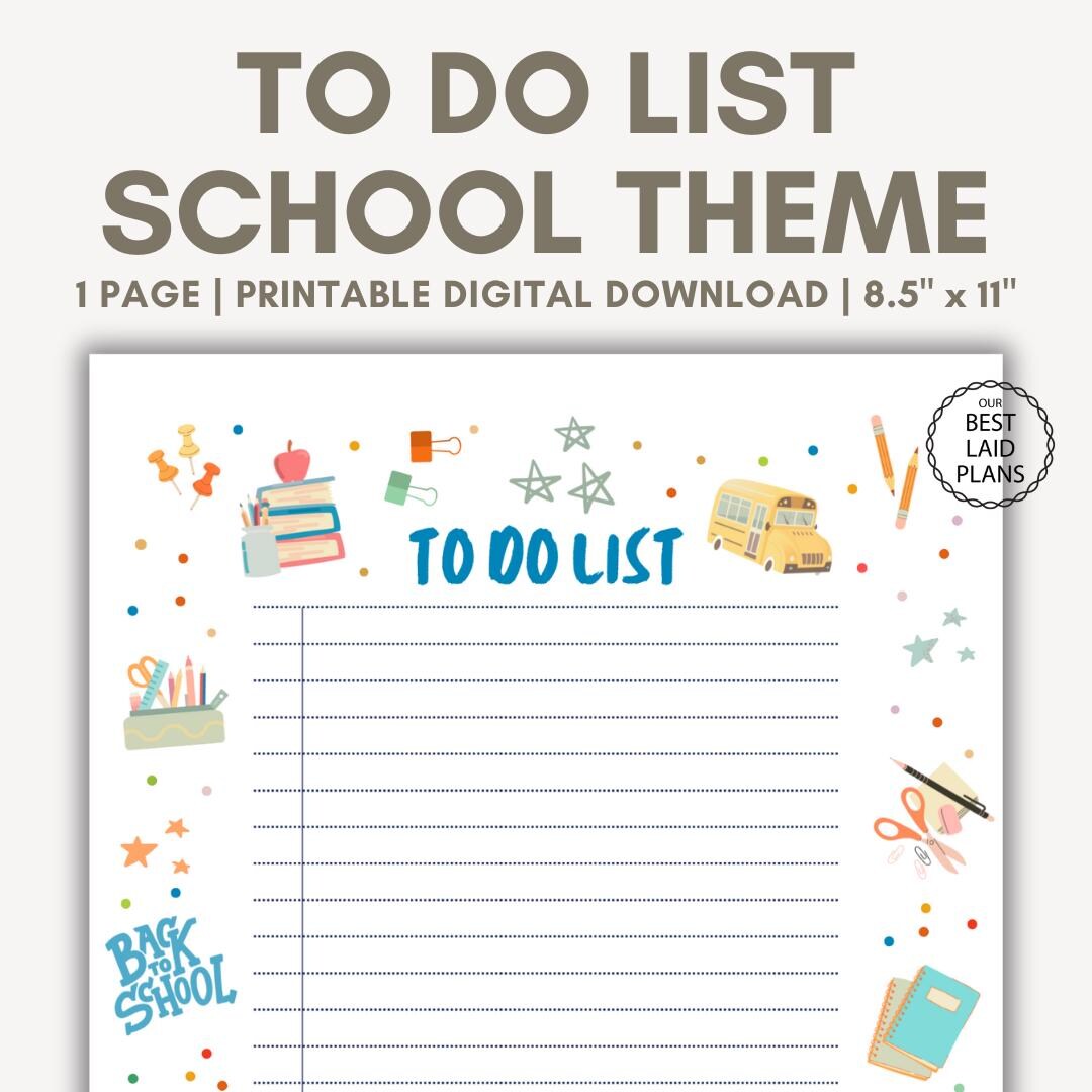 Back to School to Do List Printable Back to School Printable Teacher to ...