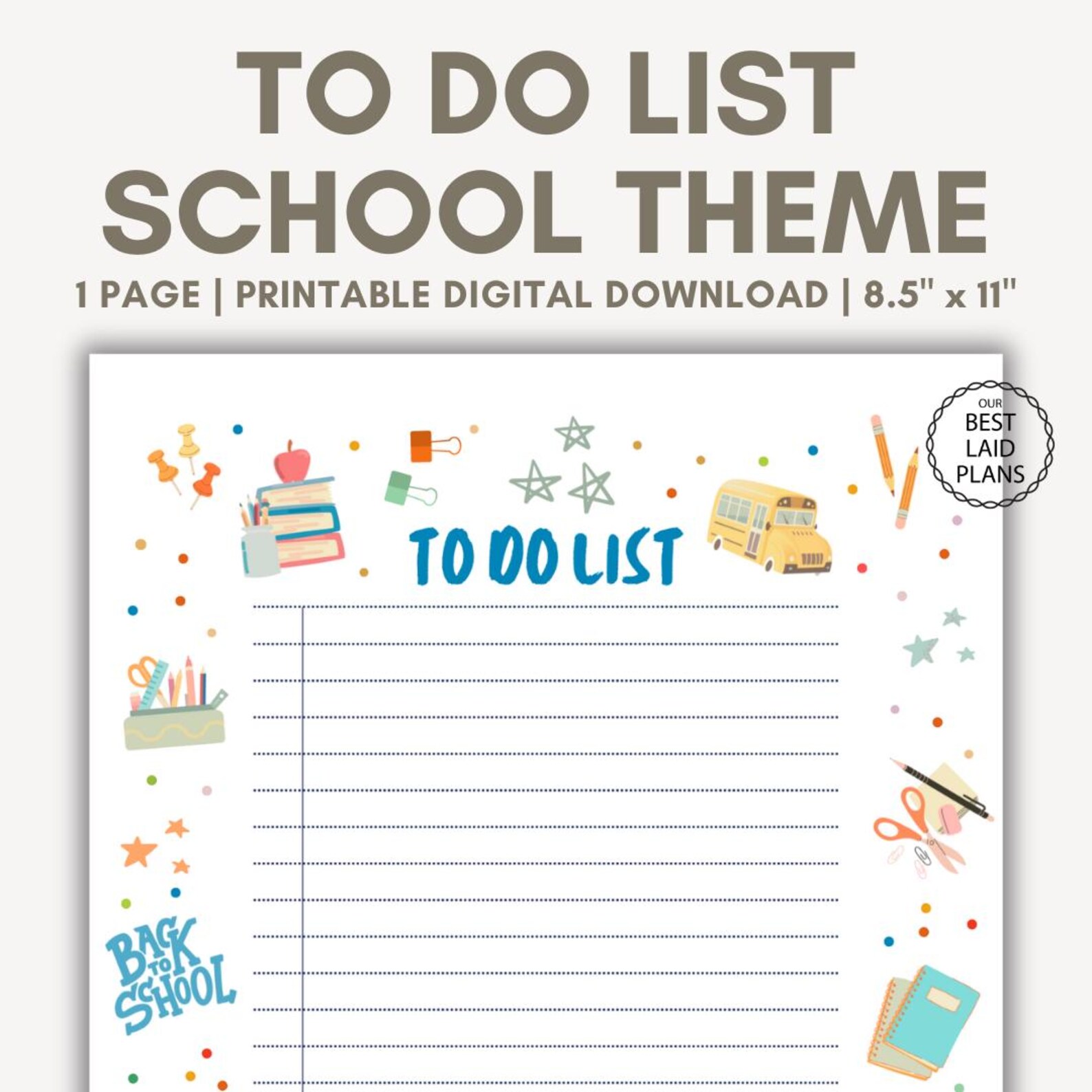 Back to School to Do List Printable Back to School Printable Teacher to ...