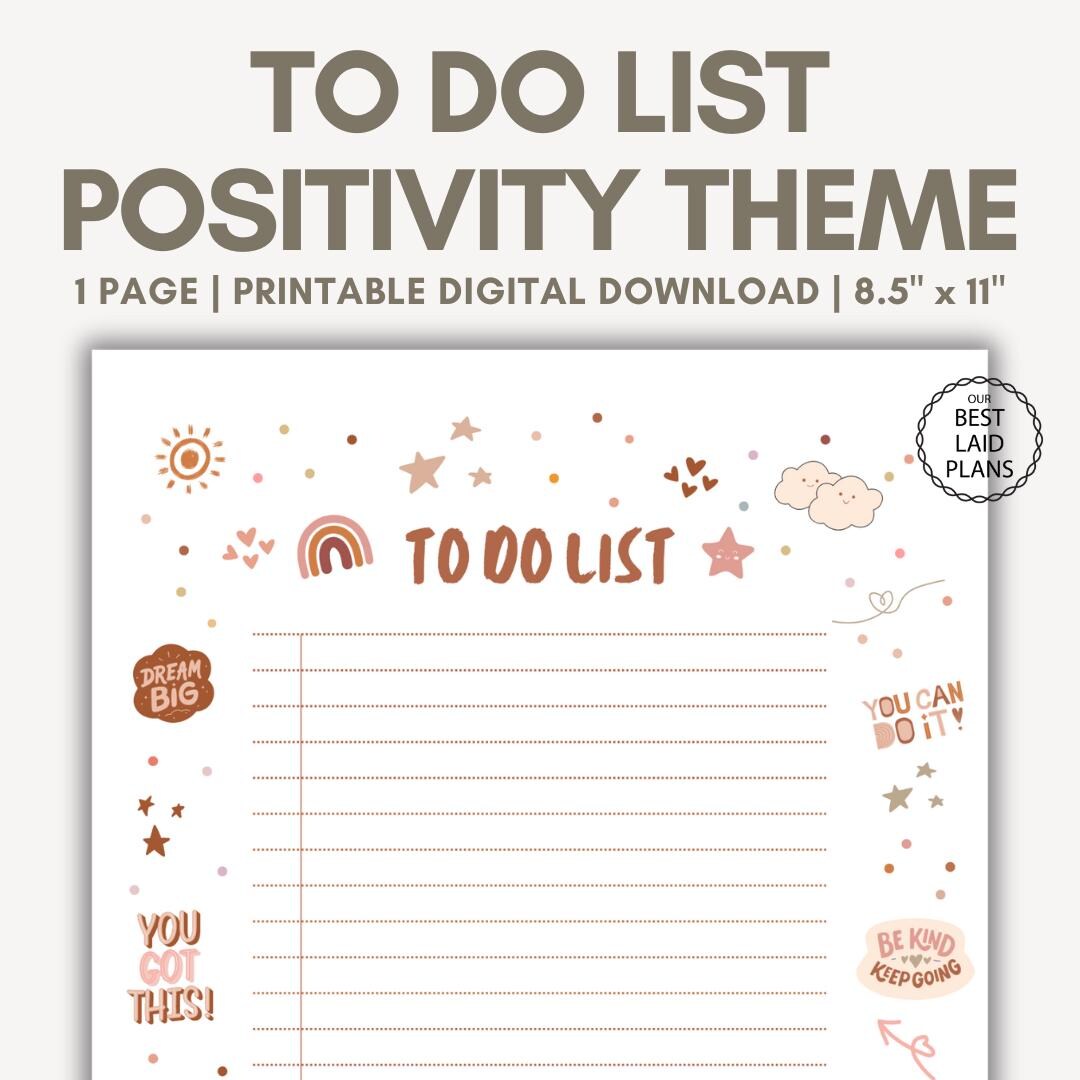 Positivity to Do List Printable PDF Positivity to Do List Digital ...