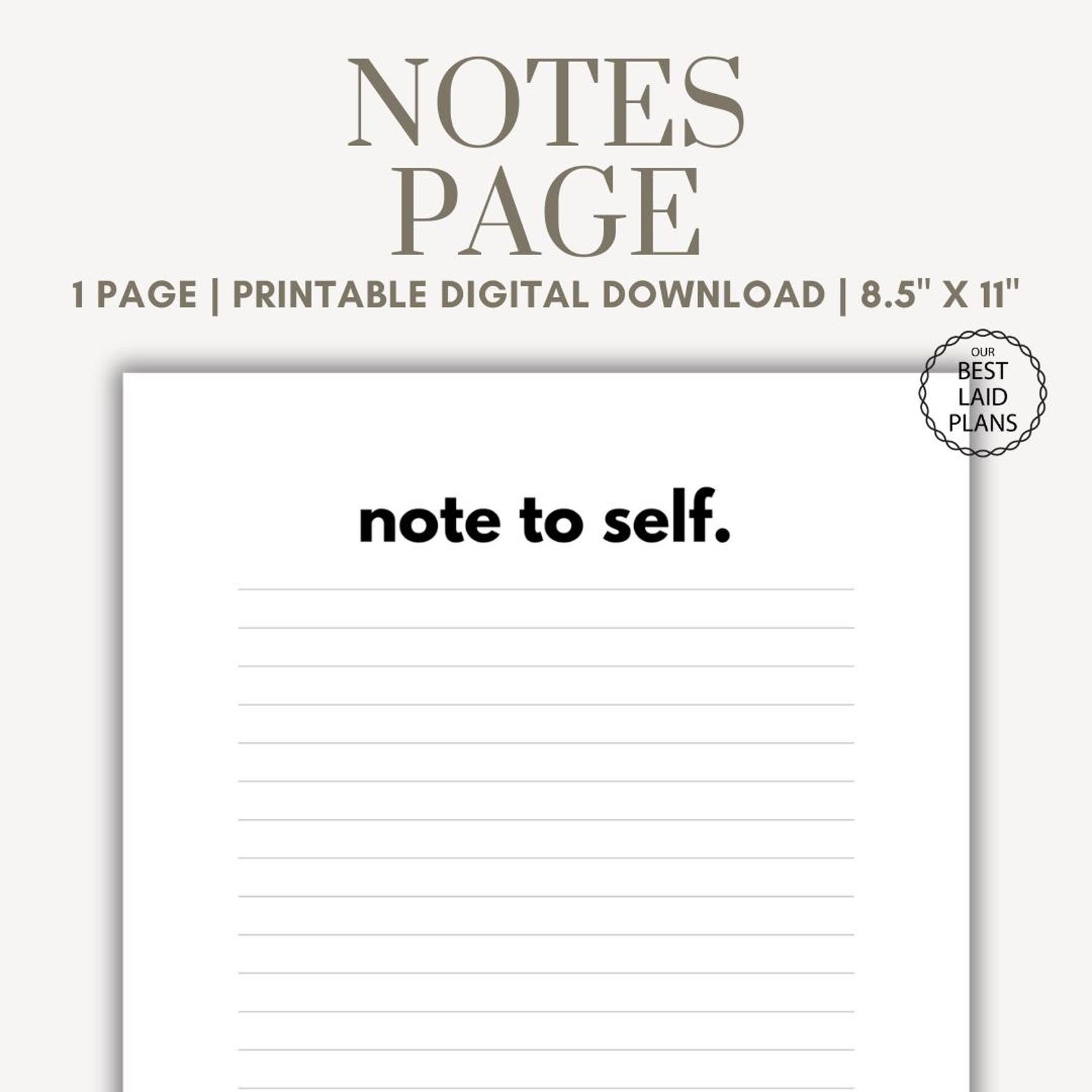 Notes Page Printable Notepad Printable PDF Notes Printable Notepad ...