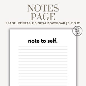 Notes Page Printable Notepad Printable PDF Notes Printable Notepad ...