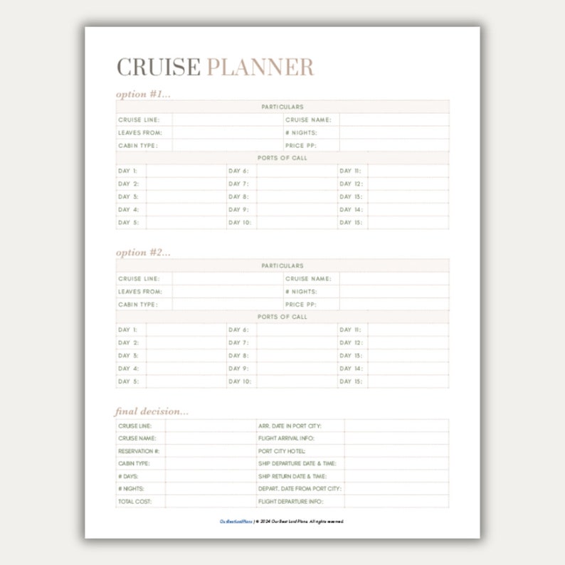 Cruise Planner Printable PDF Plan My Cruise Vacation Planner Cruise Planning Cruise Plan Cruise ...