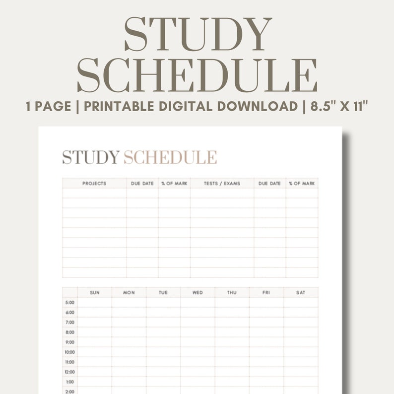 Study Schedule Template Study Routine Study Plan Study Planner Study ...