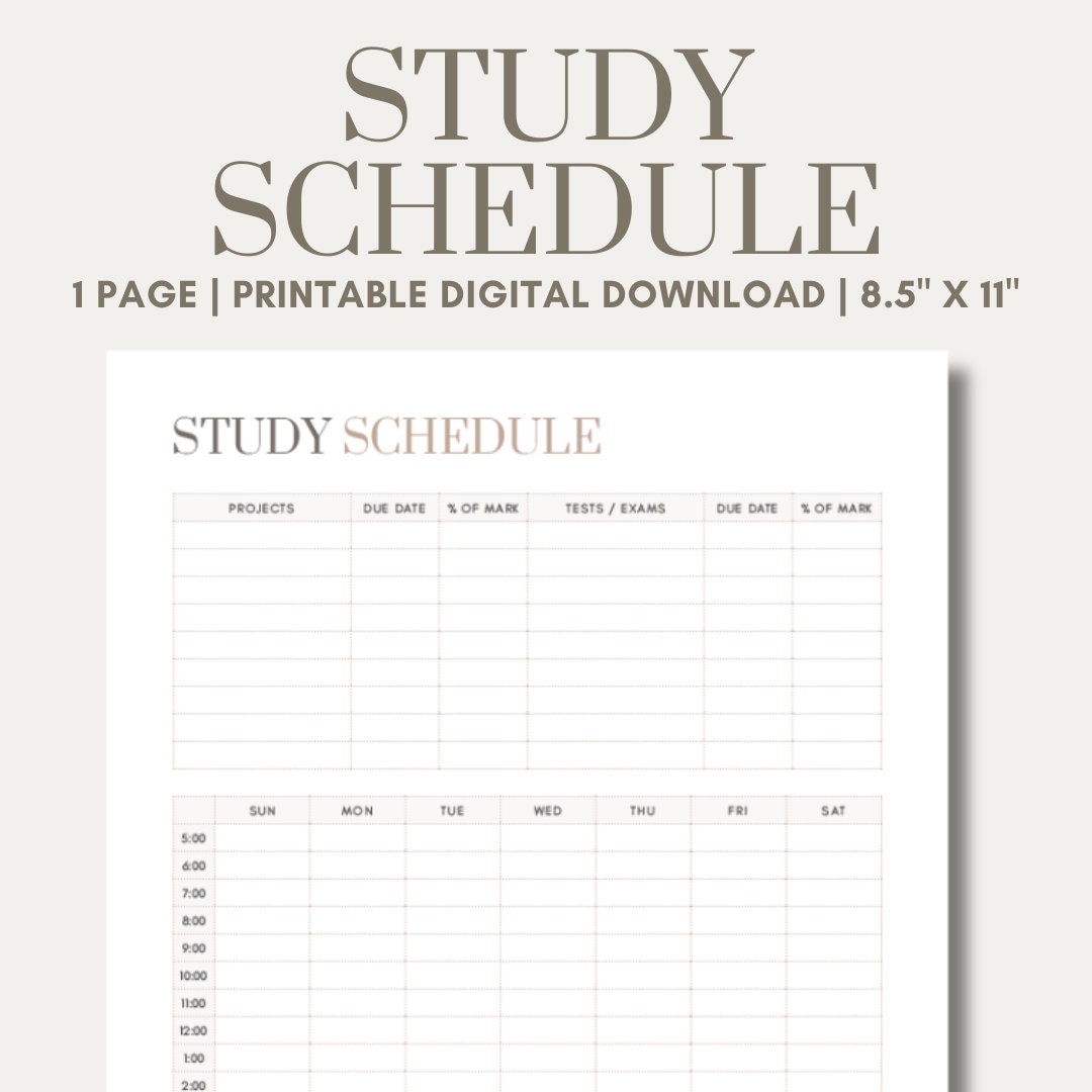 Study Schedule Template Study Routine Study Plan Study Planner Study ...