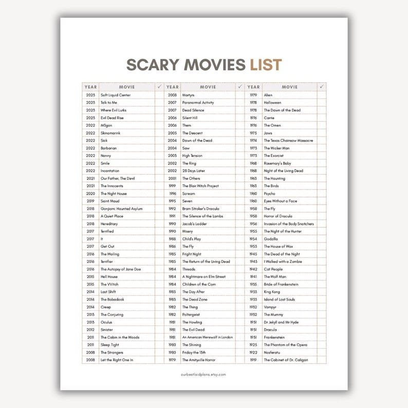 Best Scary Movies List Horror Movies List Halloween Movie List Best ...