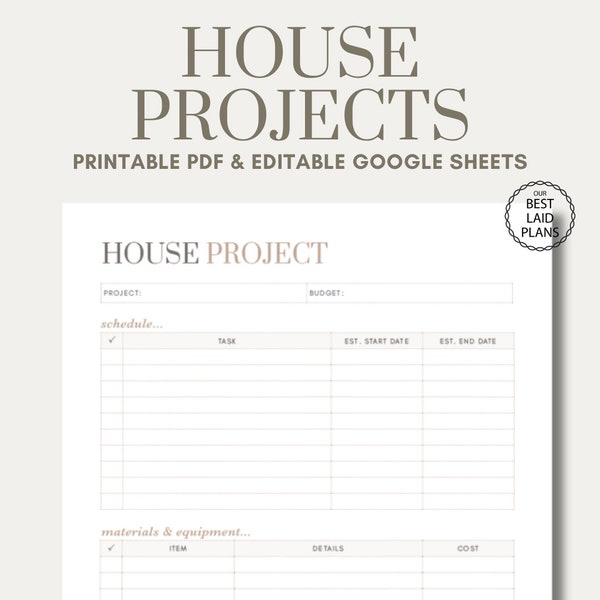 Project Planner Printable - Etsy