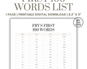 First 100 Sight Words K, 1st Grade Vocabulary Worksheets no Prep ...