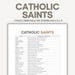 Catholic Saints Reference List Printable PDF, List of 40 Catholic ...