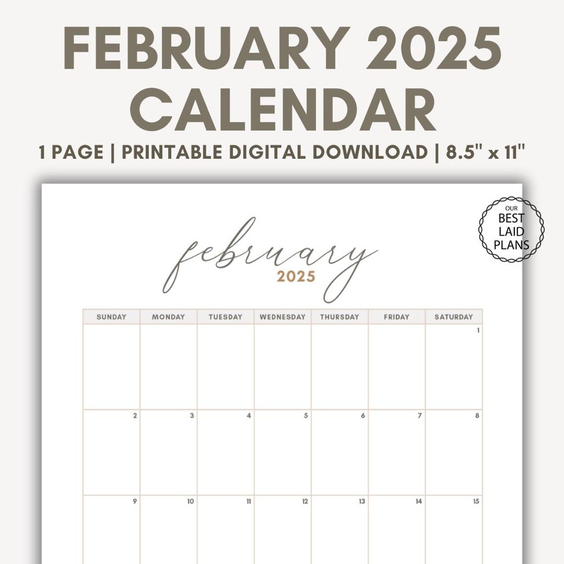 February 2025 Calendar Printable PDF February 2025 Printable PDF ...