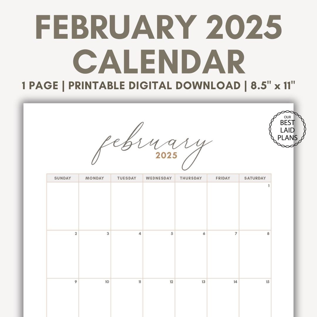 February 2025 Calendar Printable PDF February 2025 Printable PDF ...