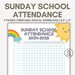 Sunday School Attendance Chart Printable PDF Sunday School Attendance ...