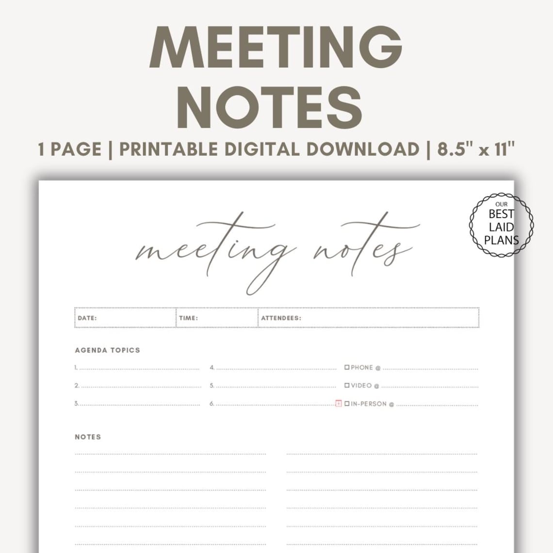 Meeting Agenda Template Printable Meeting Agenda Template With Action ...