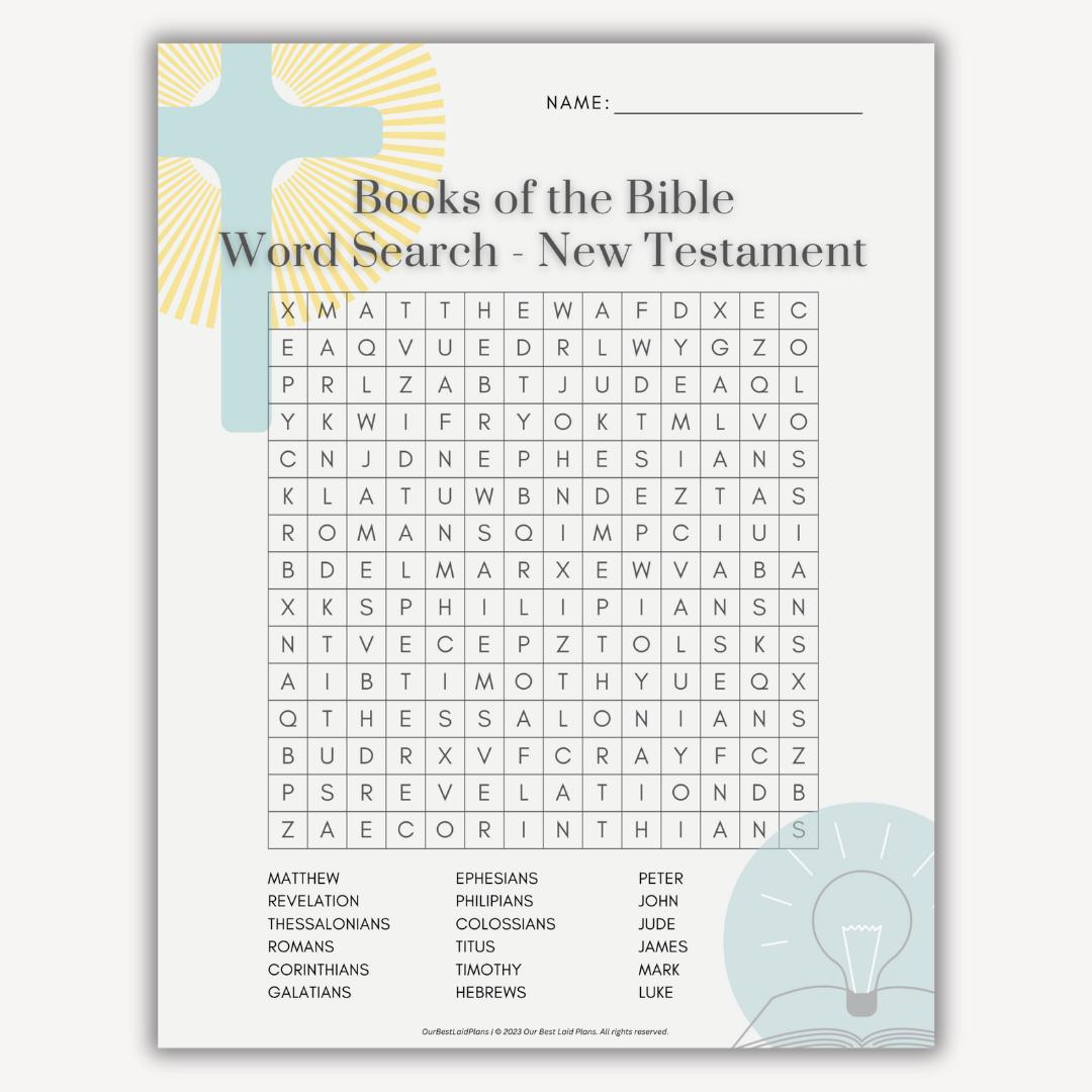 Books of the Bible Word Find New Testament Printable, Books of the ...