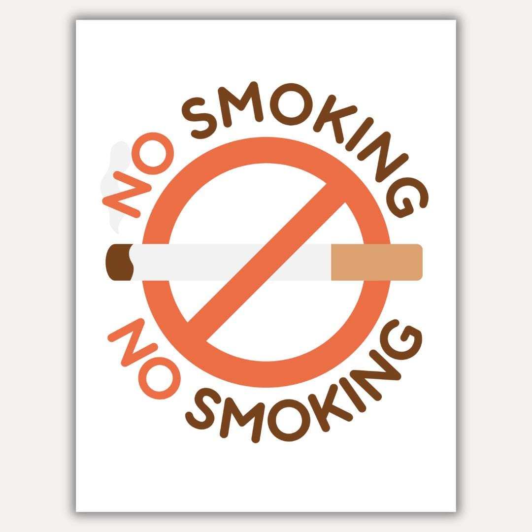 No Smoking Sign Printable, No Smoking to Print Sign, No Smoking Symbol ...